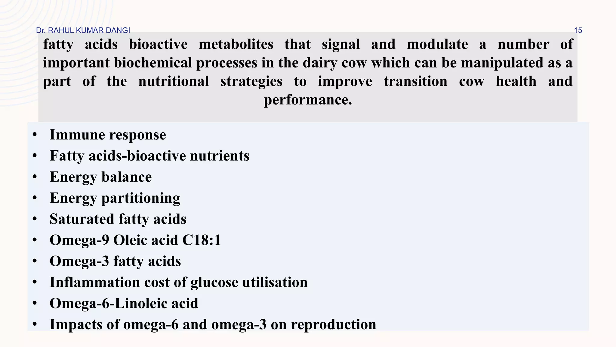 balancing fat nutrition to optimise transition cow performance animal ...