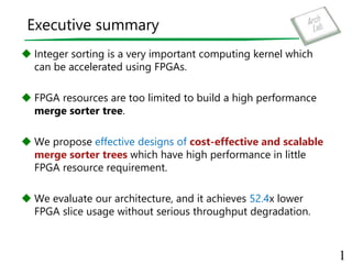 A Cost-Effective and Scalable Merge Sort Tree on FPGAs | PDF