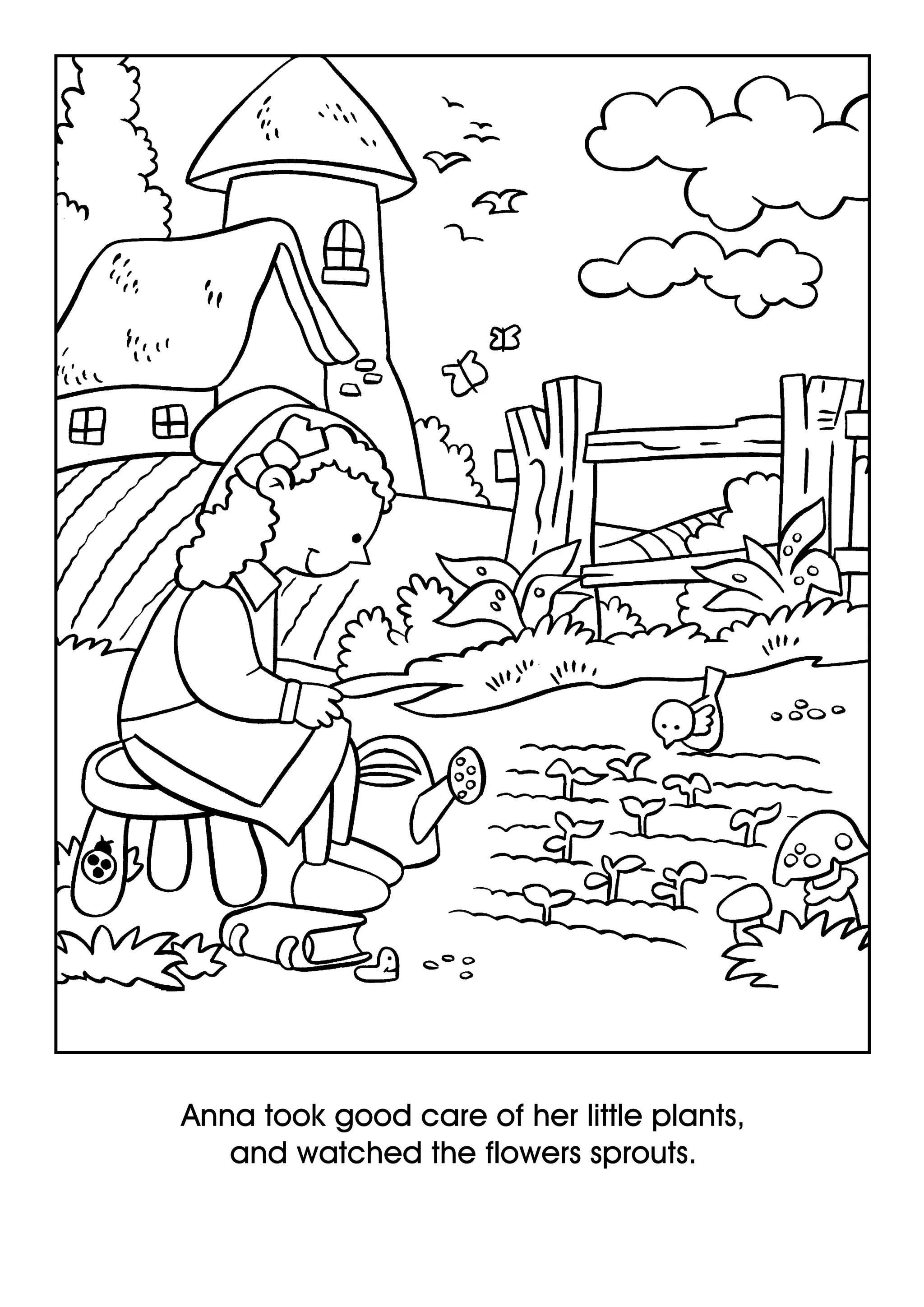 Coloring Book: Anna and the Flower Garden | PDF