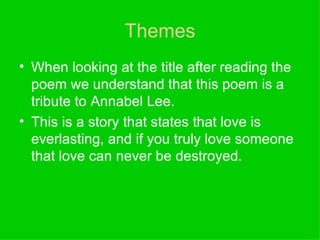 Annabel Lee | PPT | Romance | Genres