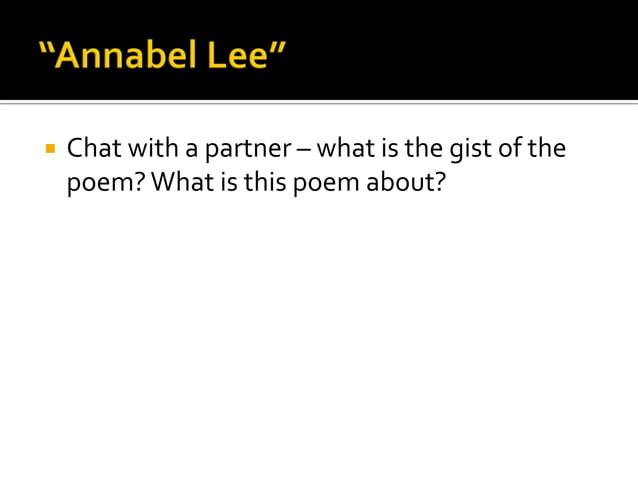 Annabel lee | PPTX | Poetry | Books and Literature
