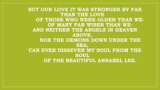 Annabel Lee, A poem anout woman who was dearly love | PPT