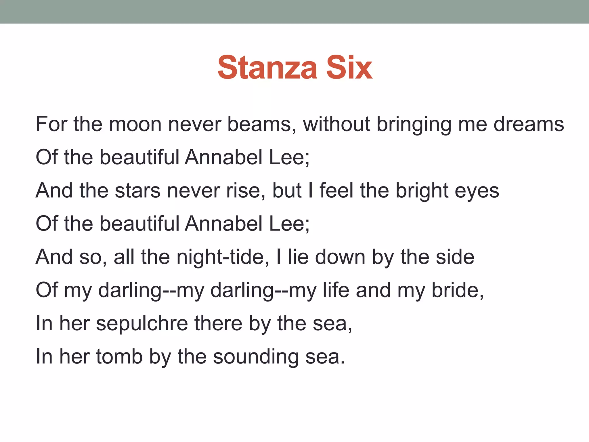 Annabel Lee by Edgar Allan Poe-Close Read | PPTX