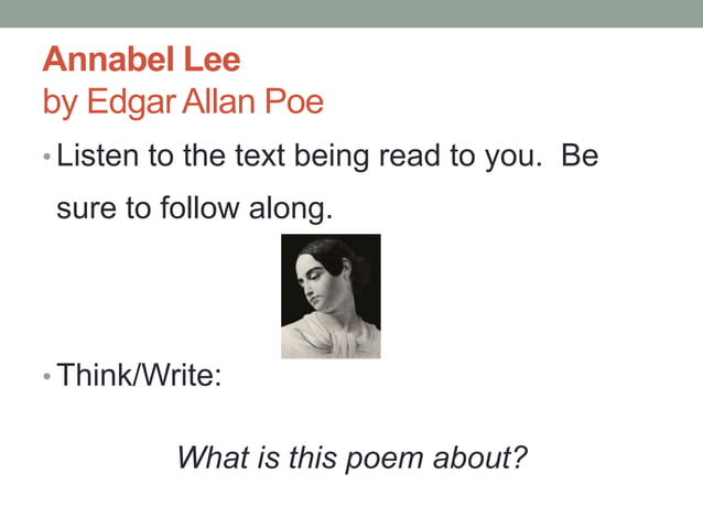 Annabel Lee by Edgar Allan Poe-Close Read | PPTX
