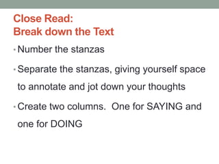Annabel Lee by Edgar Allan Poe-Close Read | PPTX