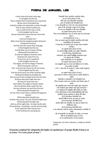 Annabel lee ( poe) | PDF