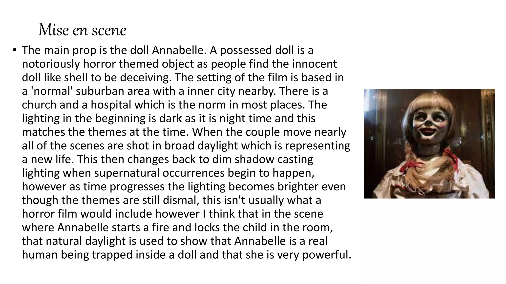 Annabelle film trailer analysis | PPTX
