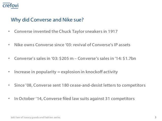 Law of luxury goods series: Case study – Converse v its competitors