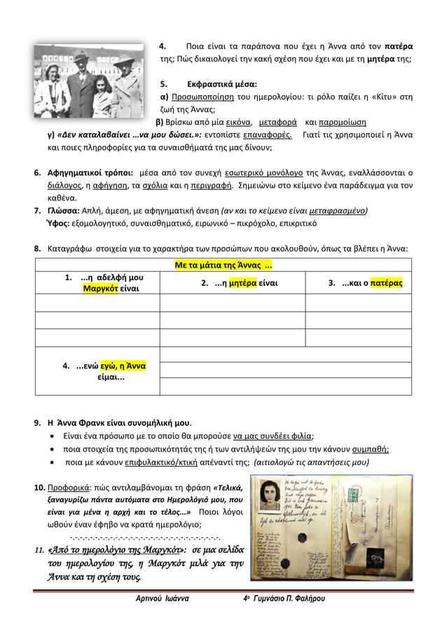Το ημερολόγιο της Άννας Φρανκ (2018) | PDF