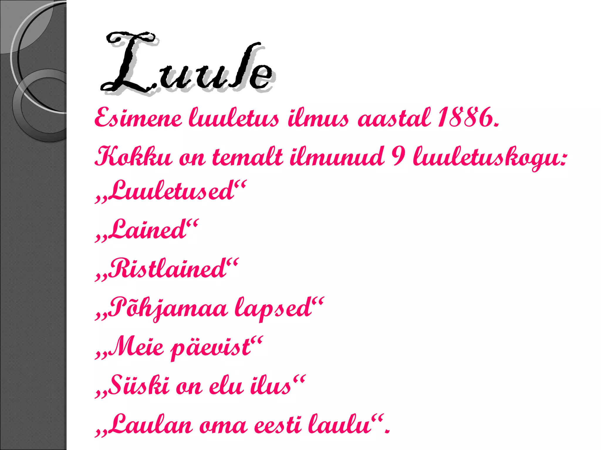 Anna Haava elulugu | PPT