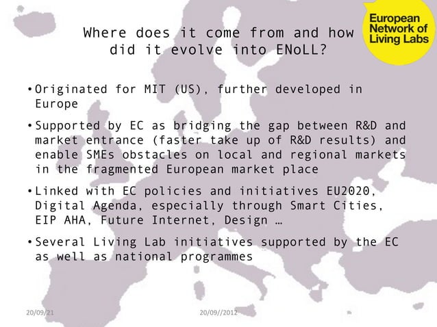 ENoLL @ AAL Forum 2012 | PPT