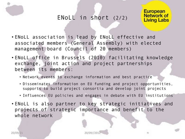 ENoLL @ AAL Forum 2012 | PPT