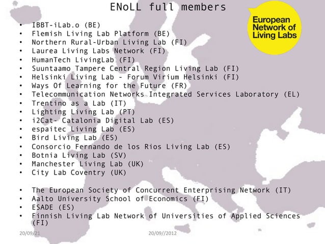 ENoLL @ AAL Forum 2012 | PPT