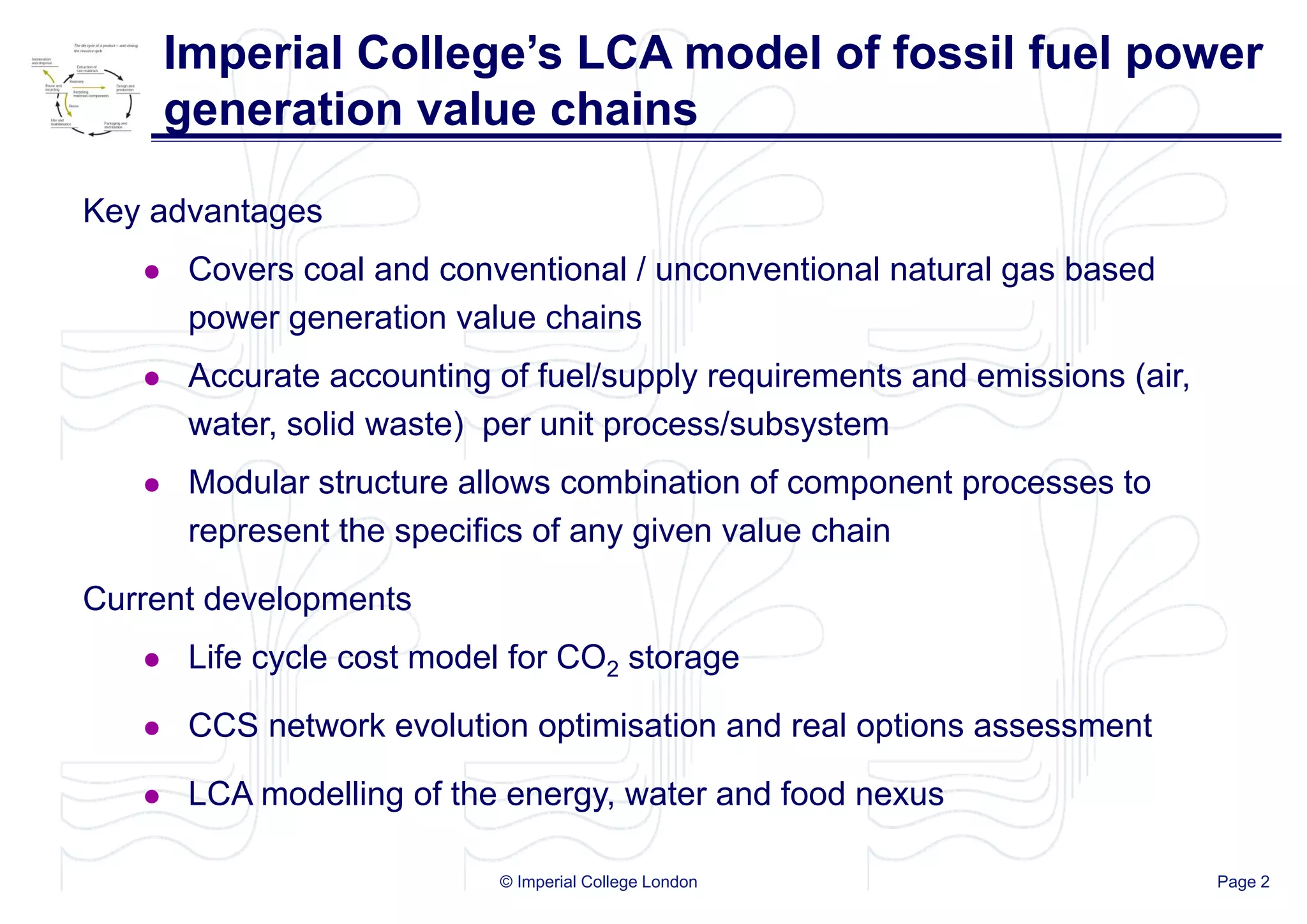 Life Cycle Assessment of alternative fossil fuel based power generation ...