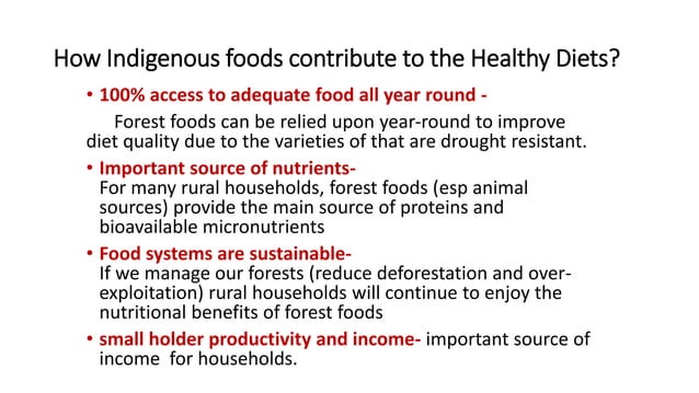 Traditional and Indigenous foods for Food systems transformation | PDF ...