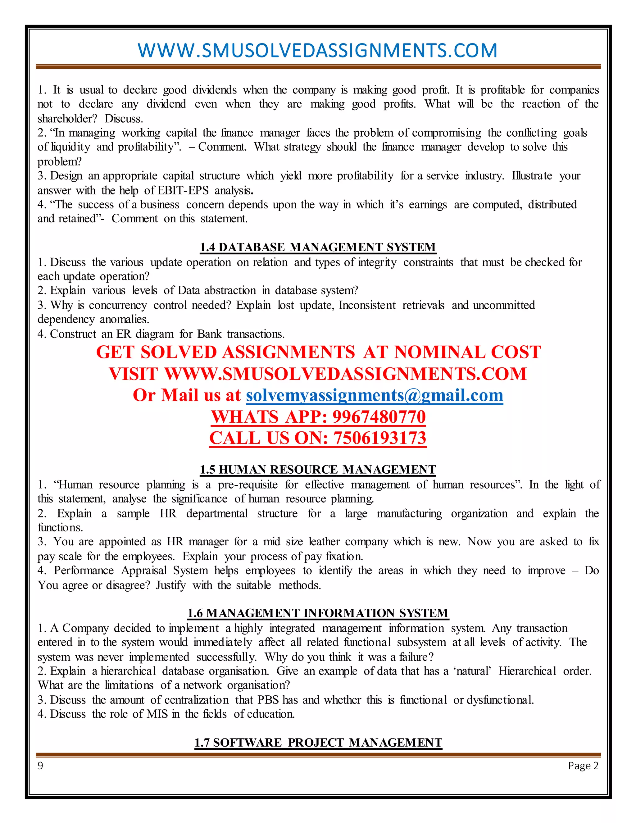 Annamalai solved mba assignments 9967480770 | PDF