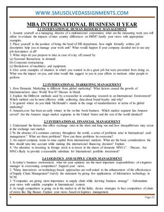 Annamalai solved mba assignments 9967480770 | PDF