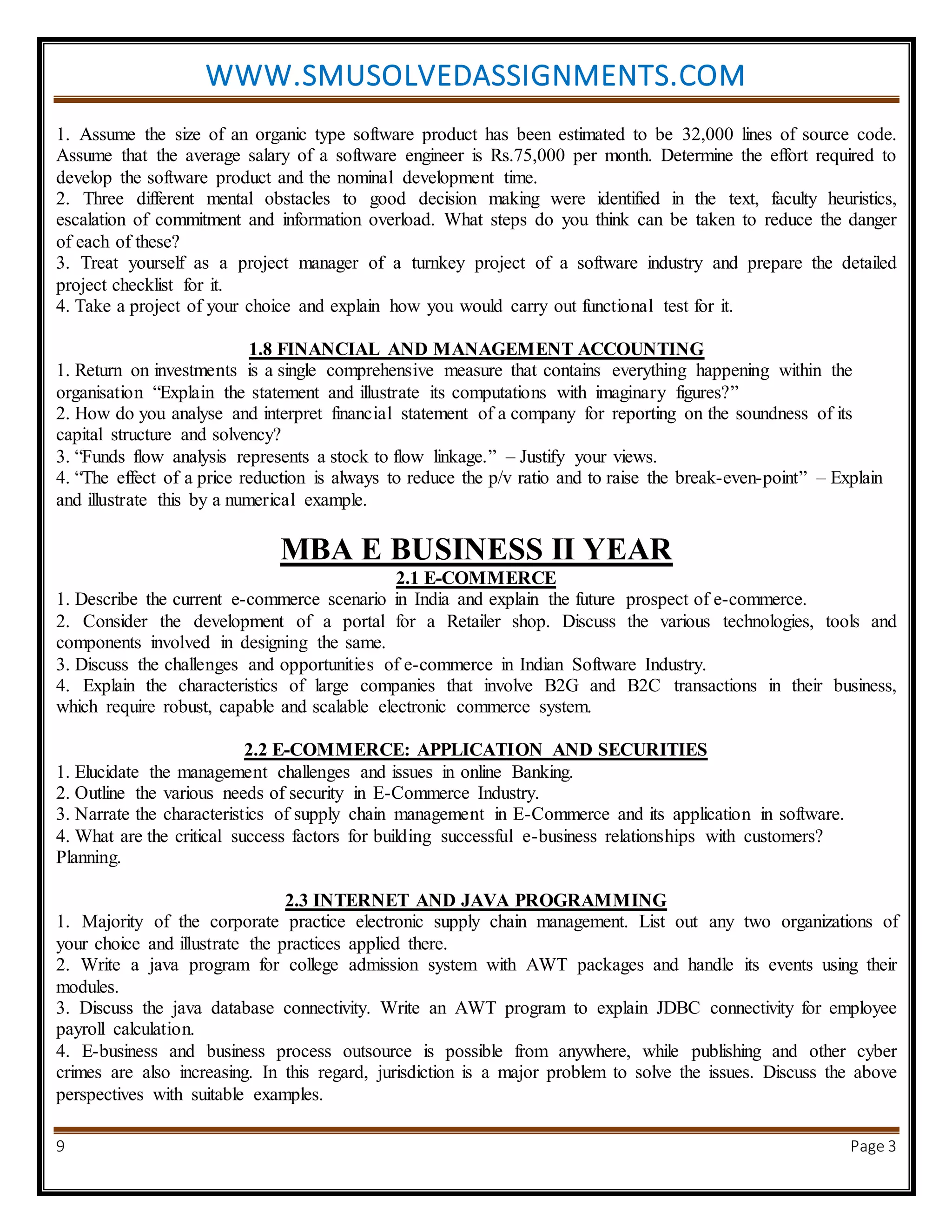 Annamalai mba 2020 21 assignments | DOCX