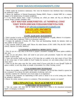 Annamalai mba 2020 21 assignments | PDF