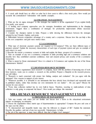 Annamalai mba 2020 21 assignments | PDF