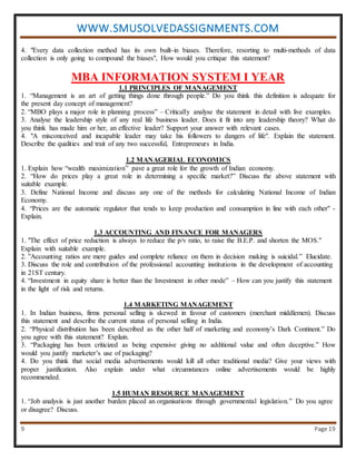 Annamalai mba 2020 21 assignments | PDF