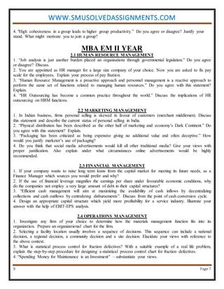 Annamalai mba 2020 21 assignments | PDF