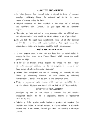 Annamalai MBA 2nd year General 346 Solved Assignment 2021 | PDF