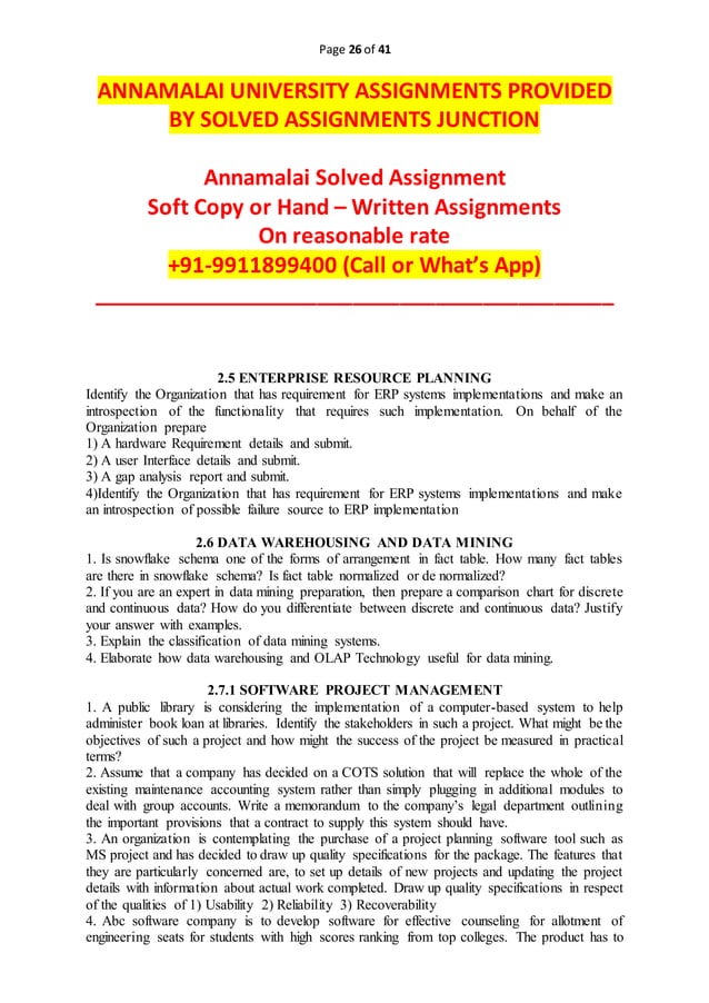 Annamalai solved assignments 2020 | PDF
