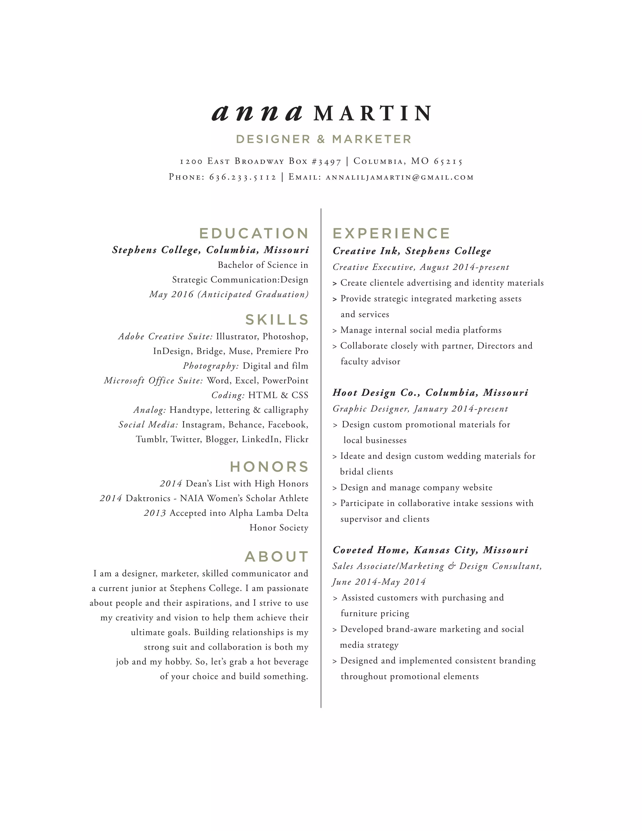Anna Martin Résumé | PDF | Business | Business and Finance
