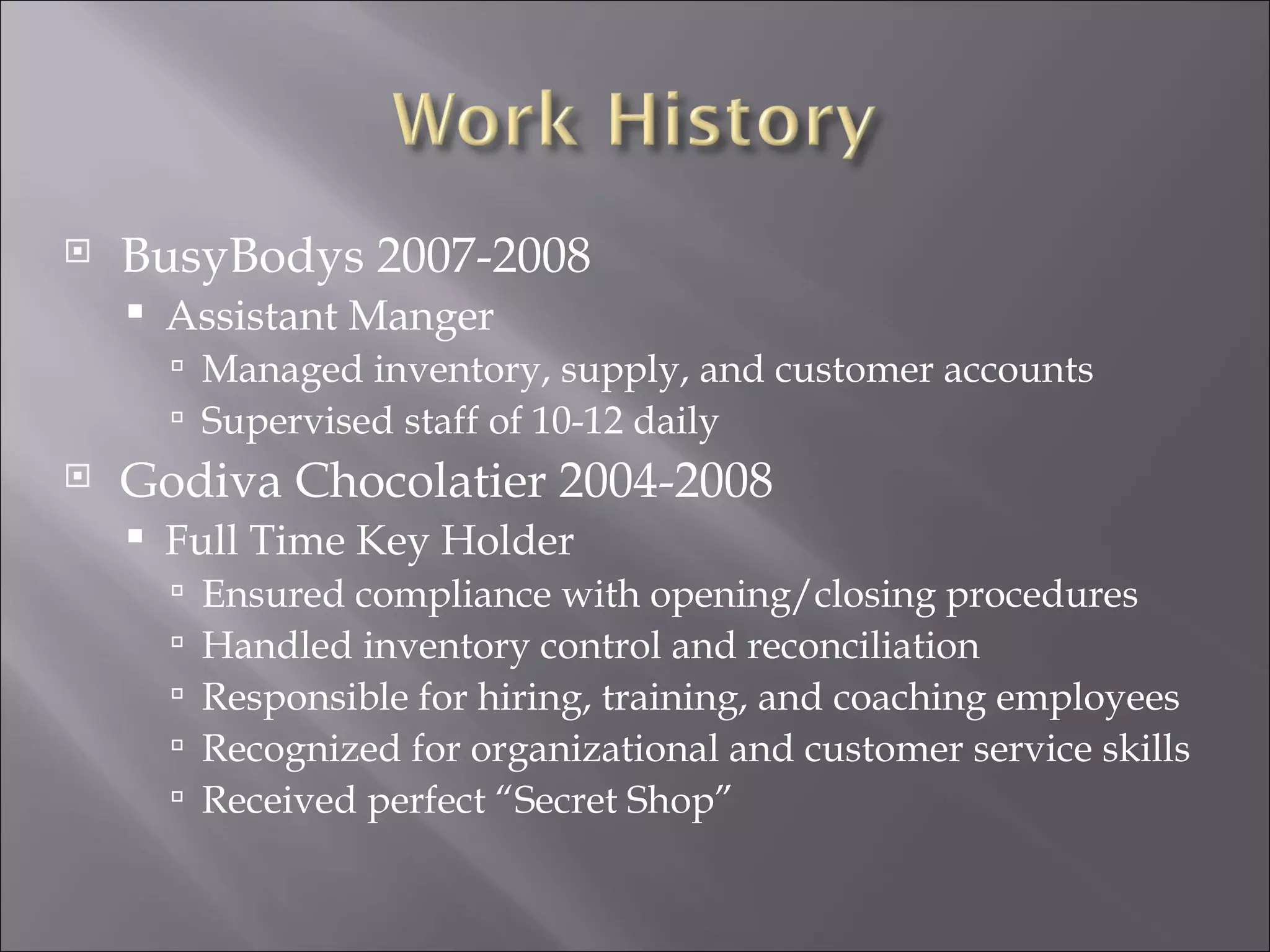 Anna Merigian Resume Presentation | PPT