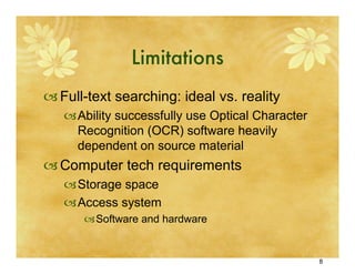 Digitization Projects for Small Archives and Museums | PPT