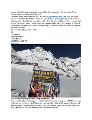 Annapurna Base Camp Trek Permits .docx