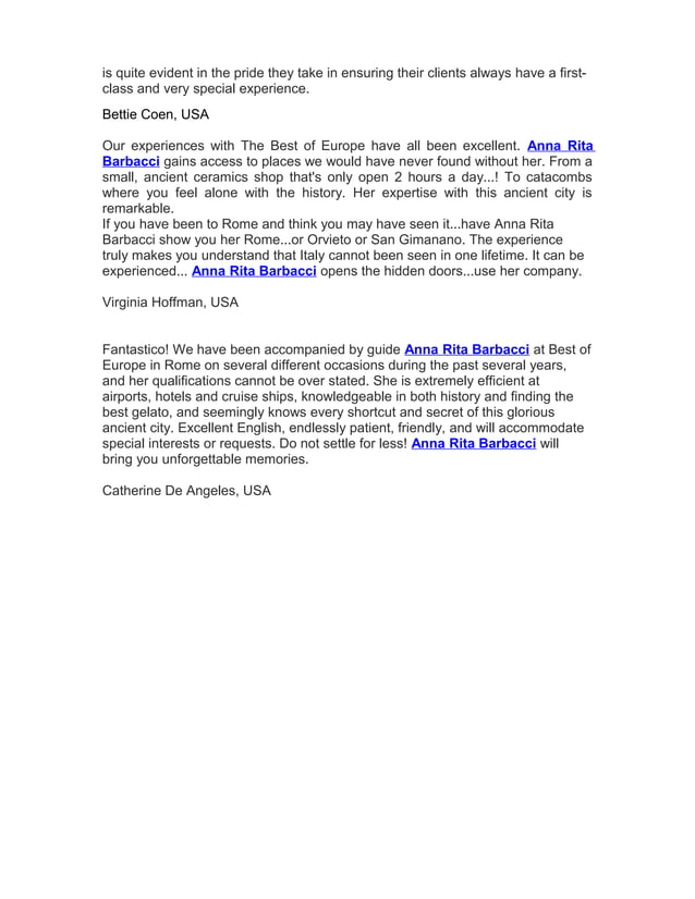 Anna Rita Barbacci – Biography | DOC