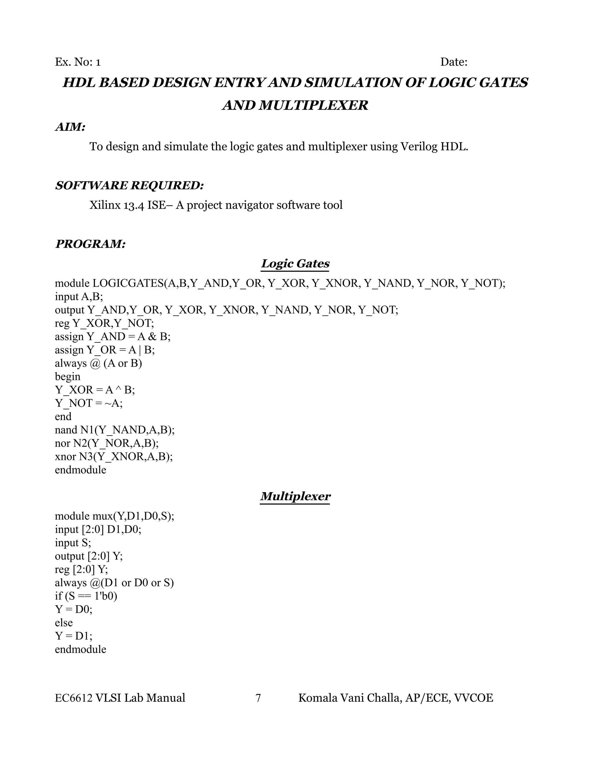 VLSI lab manual | PDF
