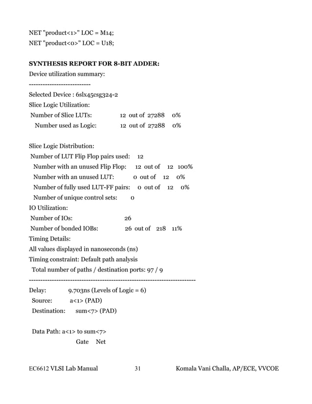 VLSI lab manual | PDF | Programming Languages | Computing