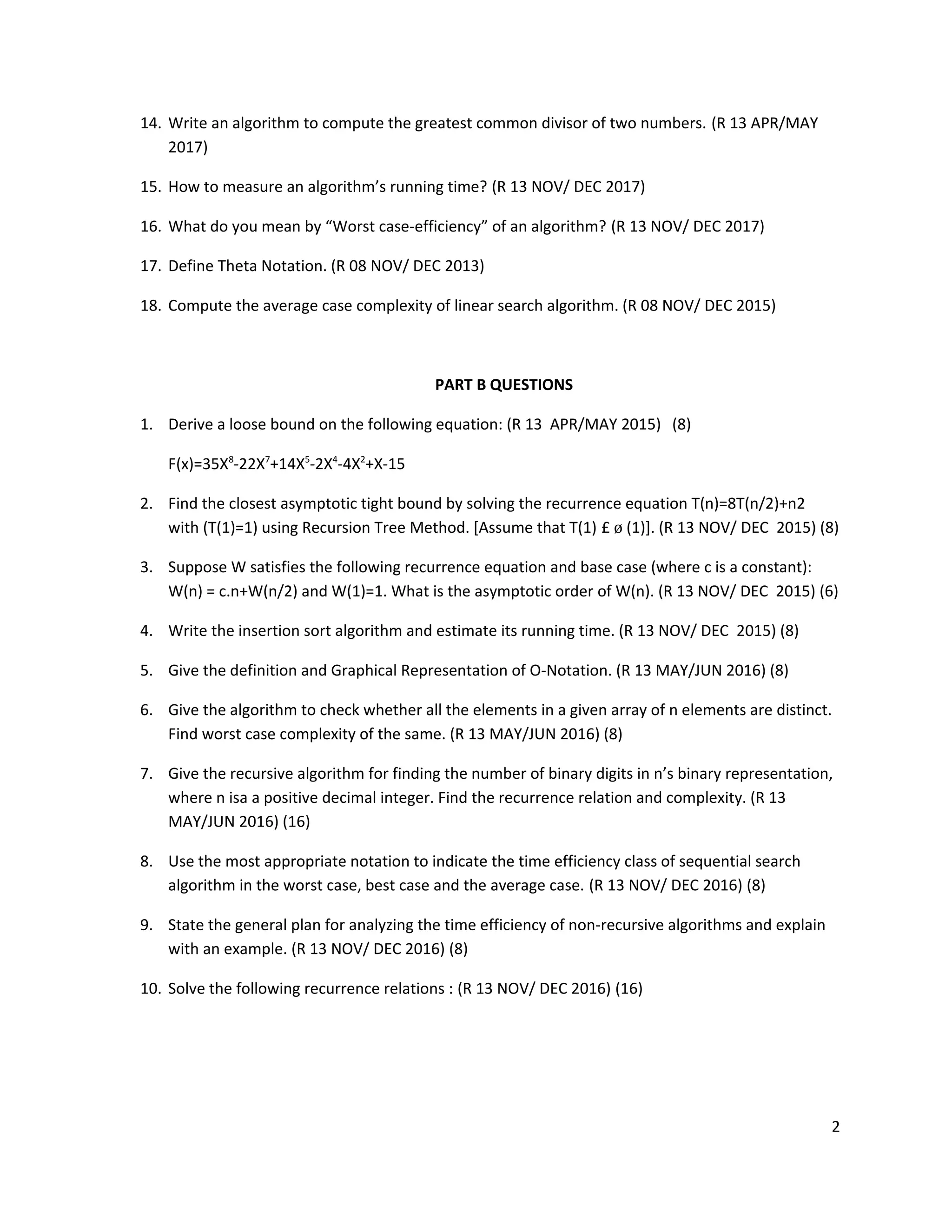 Anna University Question Bank Unit I | DOC