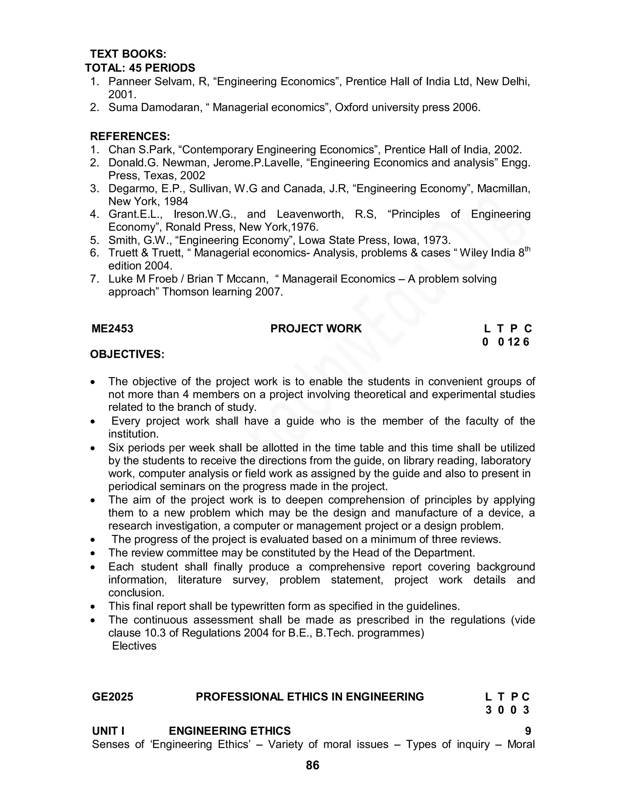 Anna university syllabus for mechanical engg 8th sem www.annaunivedu.org