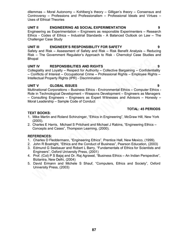 Anna university syllabus for mechanical engg 8th sem www.annaunivedu.org
