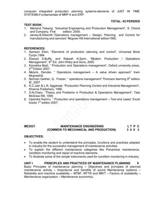 Anna university syllabus for mechanical engg 8th sem www.annaunivedu.org