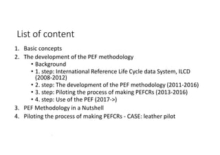 Introduction to the Product Environmental Footprint (PEF) Methodology ...
