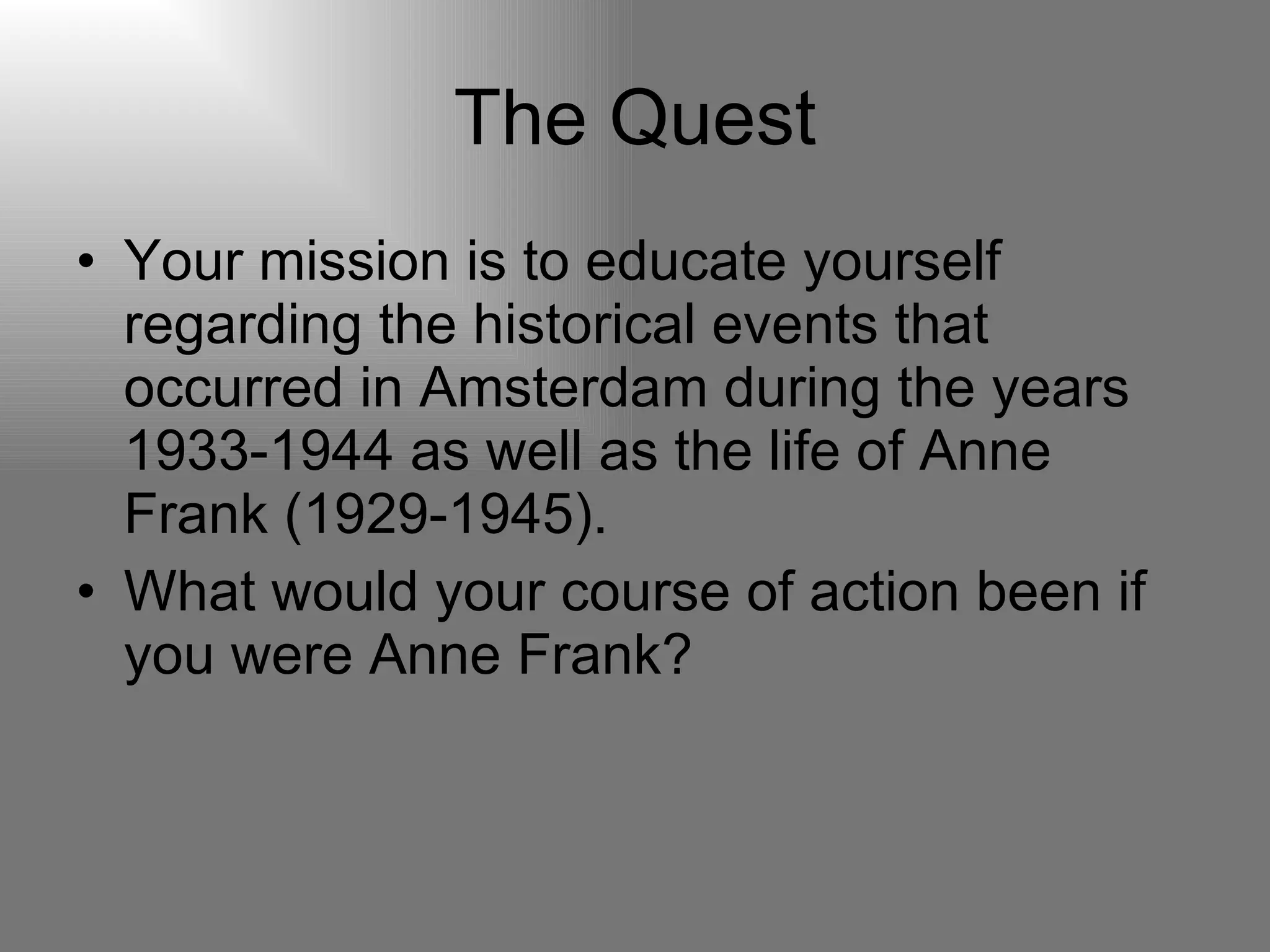 Anne Frank Power Point | PPT