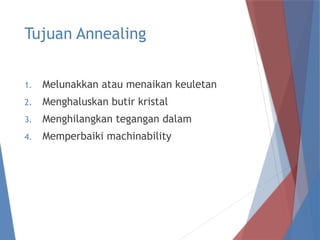 Proses heat treatment annealing material baja | PPT