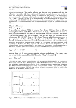 Annealing effect on the structural and optical properties of | PDF