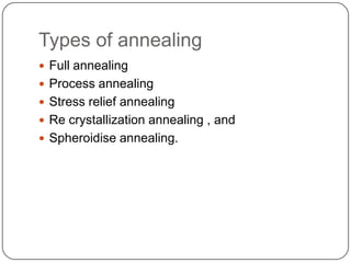 Annealing , normalizing , quenching , martensitic transformation (1) | PPTX