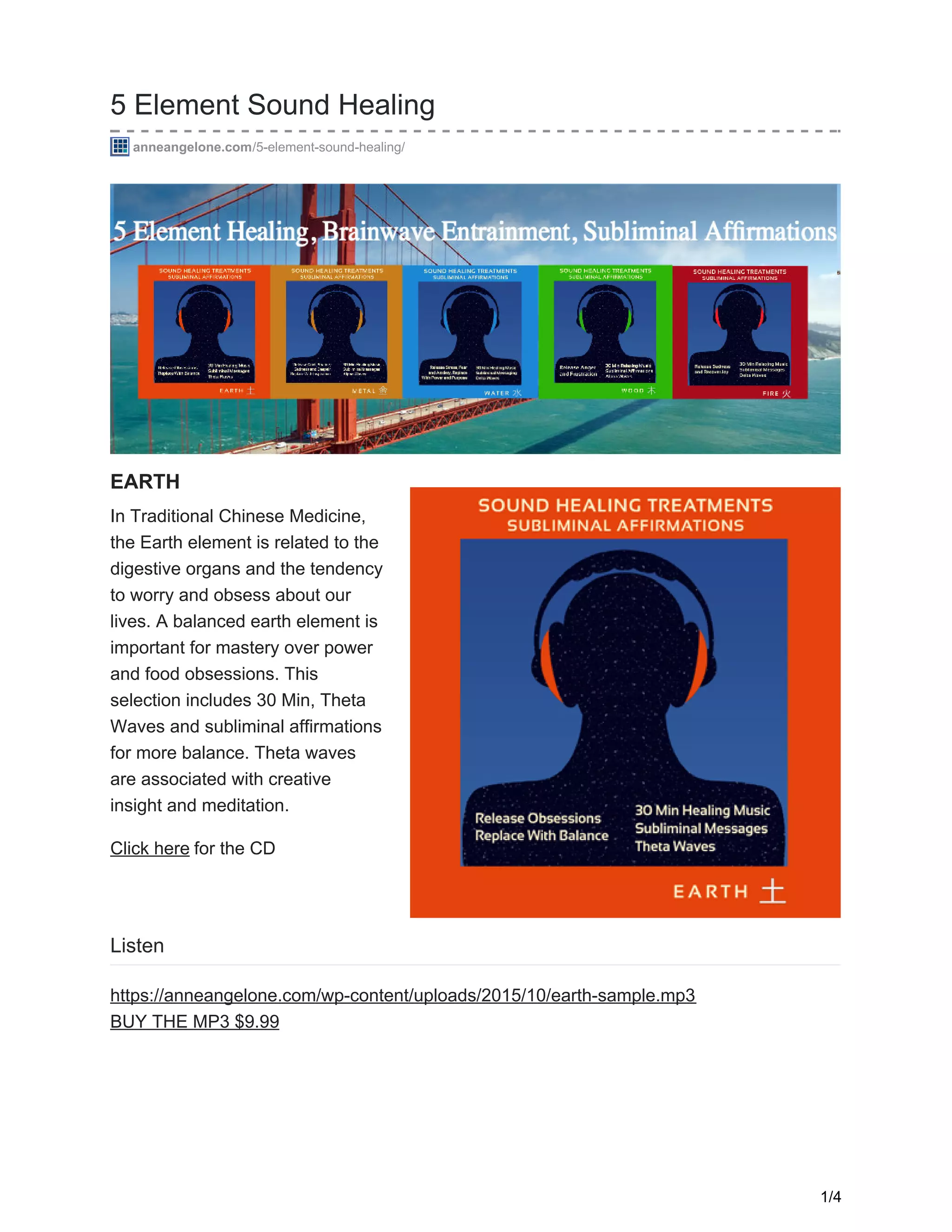 Anneangelone.com 5 element sound healing | PDF