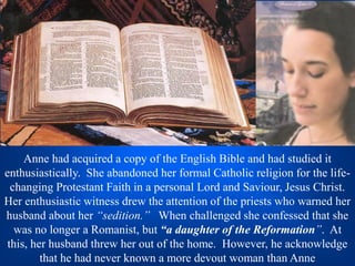 Anne Askew - A Daughter of the Reformation | PPT