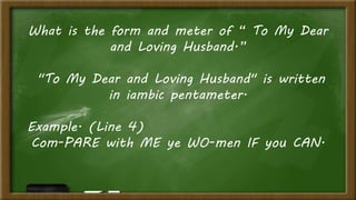 Anne bradstreet and To My Dear and Loving Husband | PPTX