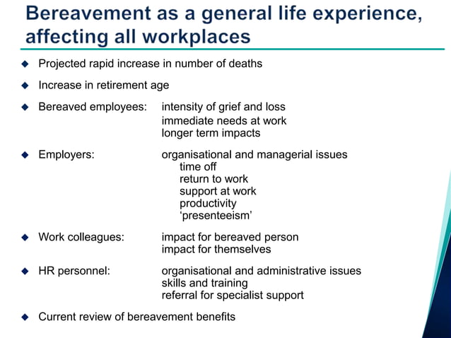 Bereavement and Workplace Well-being by Anne Corden | PPTX ...