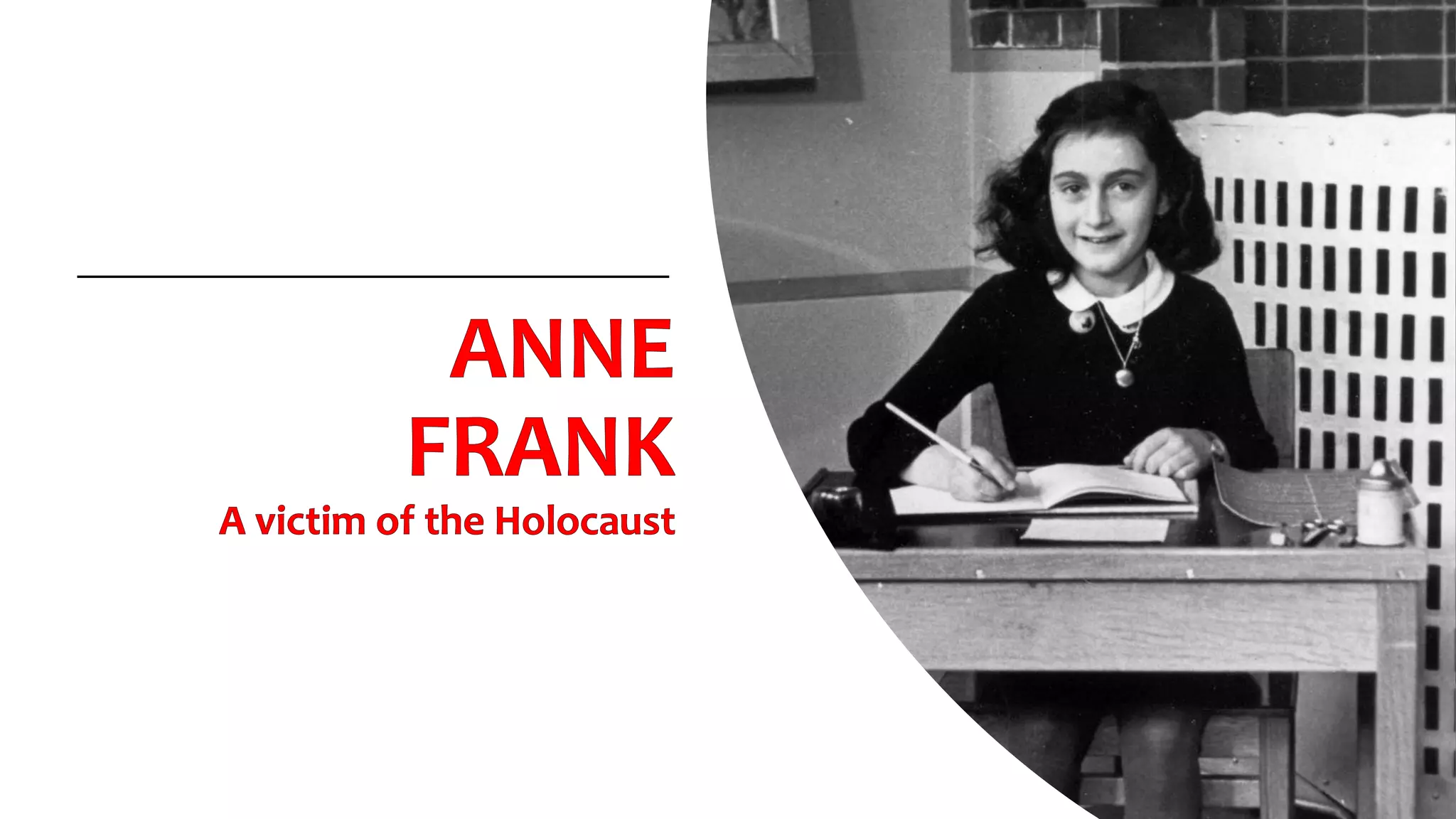 HISTORY OF THE WORLD: ANNE FRANK - A VICTIM OF THE HOLOCAUST | PPTX