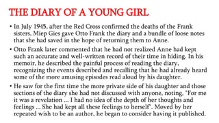 HISTORY OF THE WORLD: ANNE FRANK - A VICTIM OF THE HOLOCAUST | PPTX